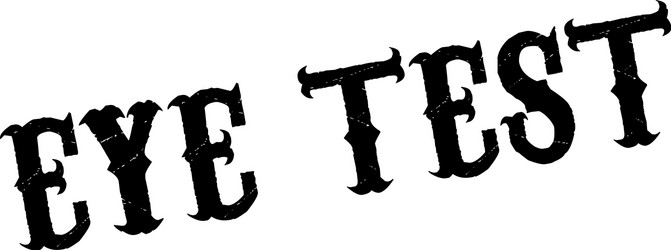 Eye test rubber stamp Royalty Free Vector Image