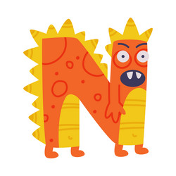 Monster alphabet with orange capital letter z Vector Image