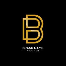 Monogram gold b letter logo design Royalty Free Vector Image
