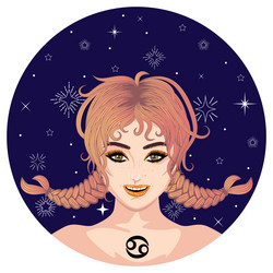 Cancer girl avatar Royalty Free Vector Image - VectorStock