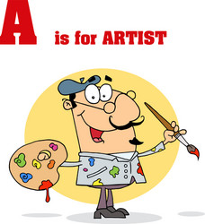 Painter cartoon Royalty Free Vector Image - VectorStock