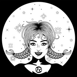 Cancer girl avatar Royalty Free Vector Image - VectorStock