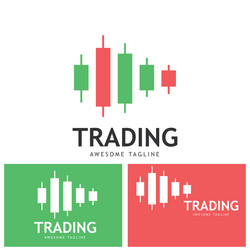 Logo with candlestick trading chart analyzing Vector Image