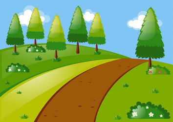 Background scene with trees in the park Royalty Free Vector