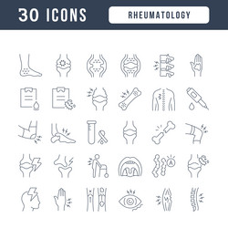 Set of linear icons rheumatology Royalty Free Vector Image