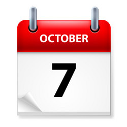 October 4 flat daily calendar icon date Royalty Free Vector