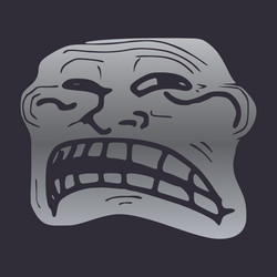 Internet meme trollface design Royalty Free Vector Image