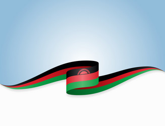 Malawian flag wavy abstract background Royalty Free Vector