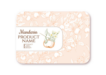 Mandarin ripe citrus template for product label Vector Image