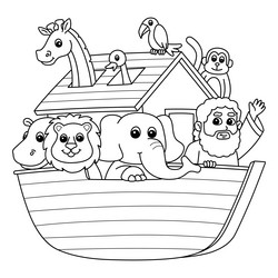 Narrow boat coloring page for kids Royalty Free Vector Image