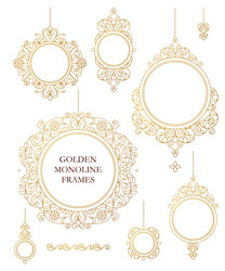 Decorative line art frame for design Royalty Free Vector