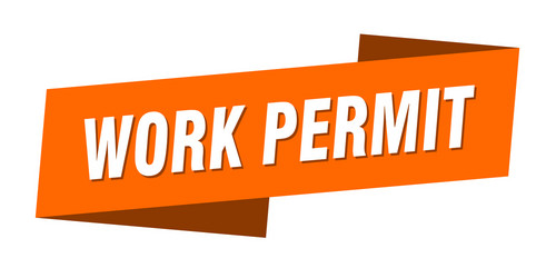 Work permit stamp label Royalty Free Vector Image