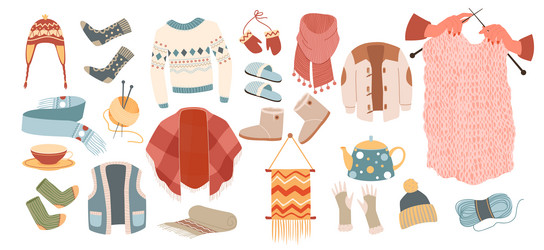 Winter clothes collection Royalty Free Vector Image