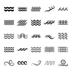 Wave black and white icon Royalty Free Vector Image