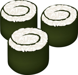 Maki sushi roll or nori with sesame Royalty Free Vector