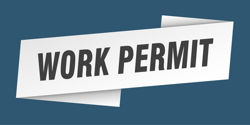 Work permit stamp label Royalty Free Vector Image