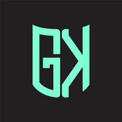 Gk logo with circle rounded negative space design Vector Image