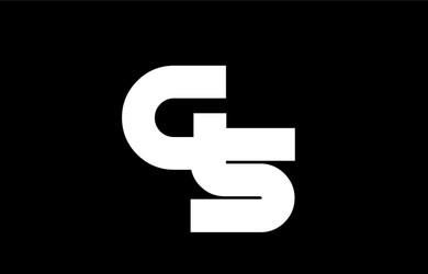 Gs black and white combination alphabet bold Vector Image