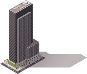 Wide skyscraper isometric composition Royalty Free Vector