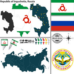 Ingushetia map Royalty Free Vector Image - VectorStock