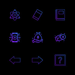 Atoms eraser book question mark right left Vector Image