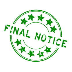 Envelope and letter sign with word final notice Vector Image