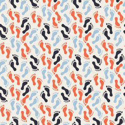 Human footprints seamless background Royalty Free Vector