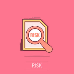 Risk level icon in comic style result cartoon Vector Image