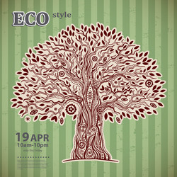Unique ethnic tree of life Royalty Free Vector Image