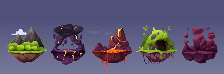 Fantastic flying land platforms for game ui design