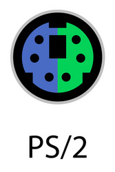Ps2 connector for a mouse keyboard peripherals Vector Image