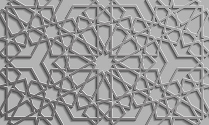 Seamless islamic pattern 3d traditional arabic Vector Image