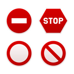 Stop sign 3d realistic set traffic warning Vector Image