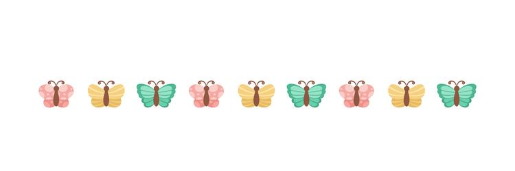 Cute butterfly separator border divider spring Vector Image