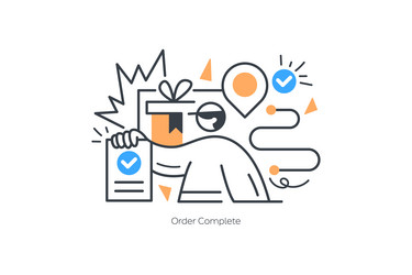 Order complete abstract concept Royalty Free Vector Image