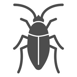 Cockroach line icon pests concept beetle sign Vector Image