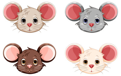 Cute mouse cartoon head isolated Royalty Free Vector Image