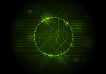 Dark green tech circuit board background Vector Image