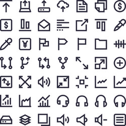 Line essential icons Royalty Free Vector Image
