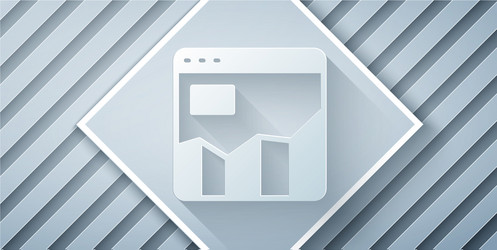 Paper cut graph chart diagram infographic icon Vector Image