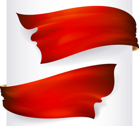 Waving green ribbon banner drawing Royalty Free Vector Image