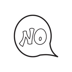 Word no in bubble speech icon flat style Vector Image