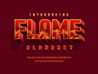 Fire font Royalty Free Vector Image - VectorStock