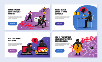Cyber security internet poster Royalty Free Vector Image