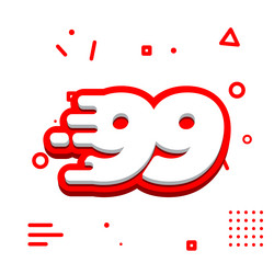 Number 99 3d speed modern icon Royalty Free Vector Image