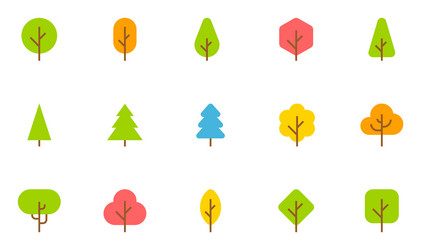 Cartoon trees set Royalty Free Vector Image - VectorStock