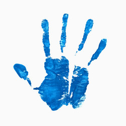 Gold print of human hand Royalty Free Vector Image