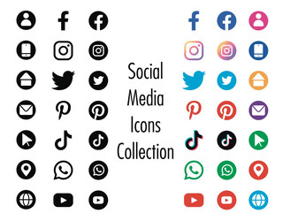 Social icons complete set Royalty Free Vector Image