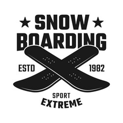 Ski and snowboard club emblem Royalty Free Vector Image