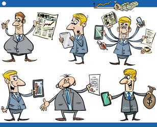 Cartoon businessmen and managers comic characters Vector Image